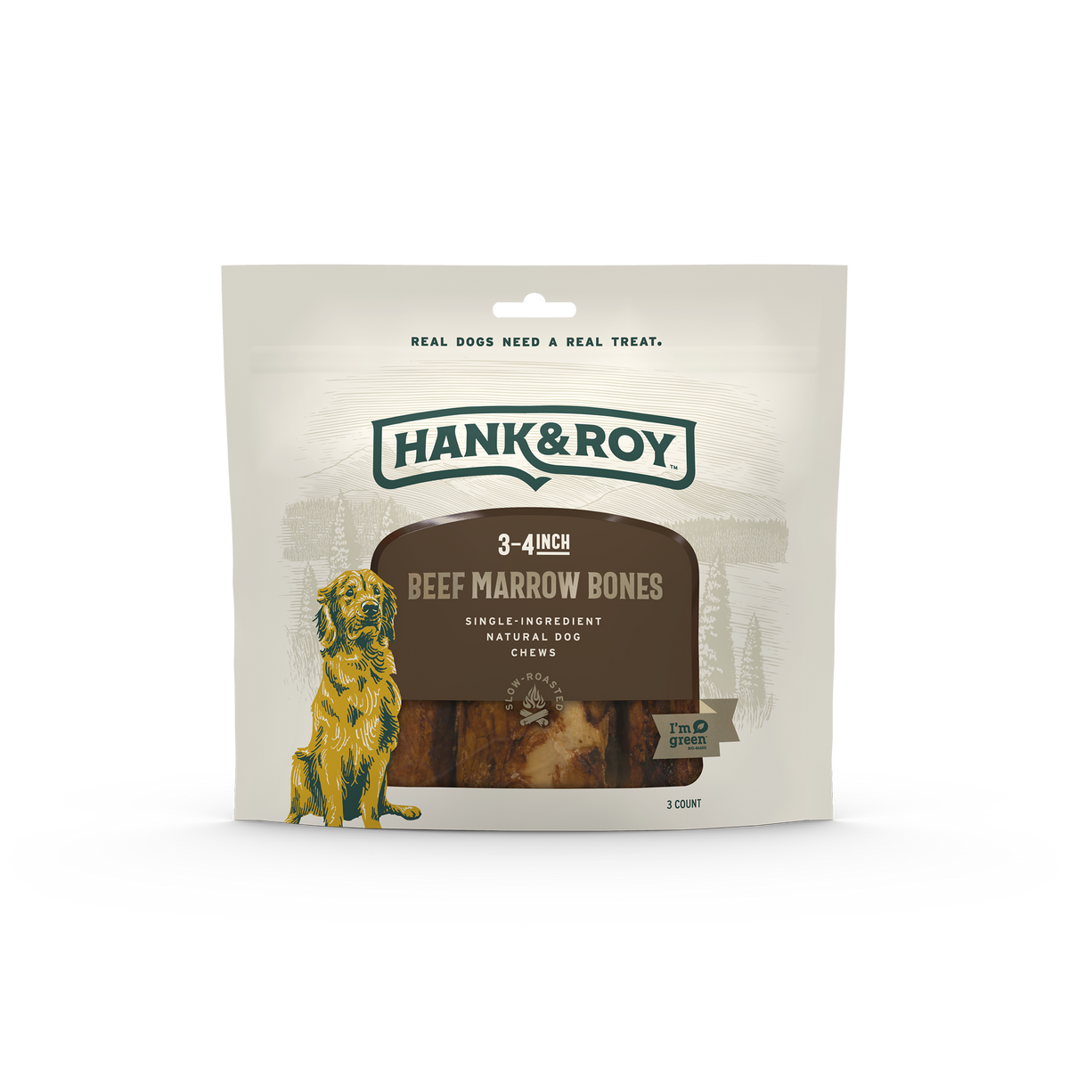 Beef Marrow Bones for Dogs - 3-4 Inch - 3 Count | Hank And Roy Pet Treats
